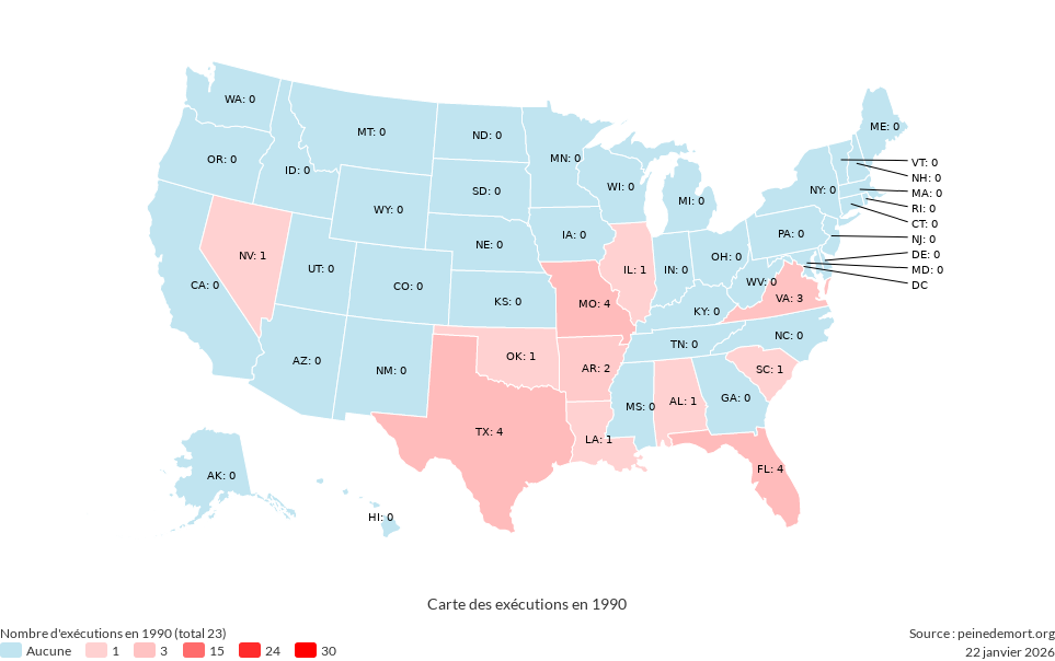 PdM — Les exécutions aux États-Unis en 1990