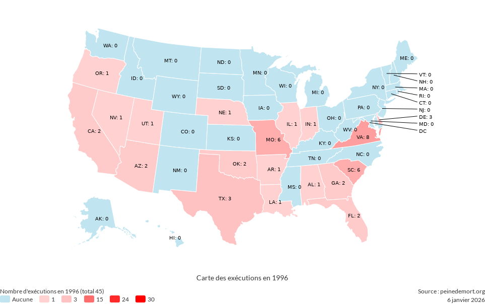 PdM — Les exécutions aux États-Unis en 1996